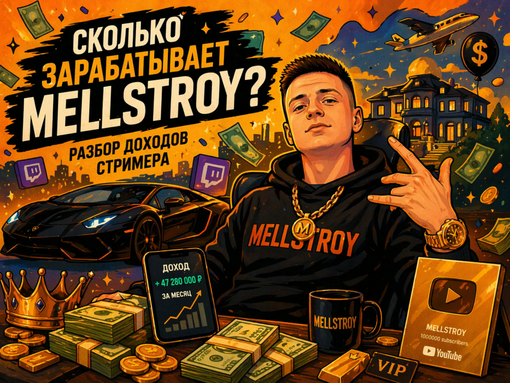 Сколько зарабатывает Меллстрой в месяц и год: доходы стримера Mellstroy